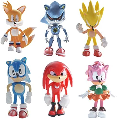 Sonic Hedgehog Action Figures, 6pcs 2.4'' Tall Sonic Figures Toys ...