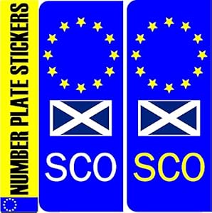 scotland Registration number Plates stickers 1 front 1 back: Amazon.co ...