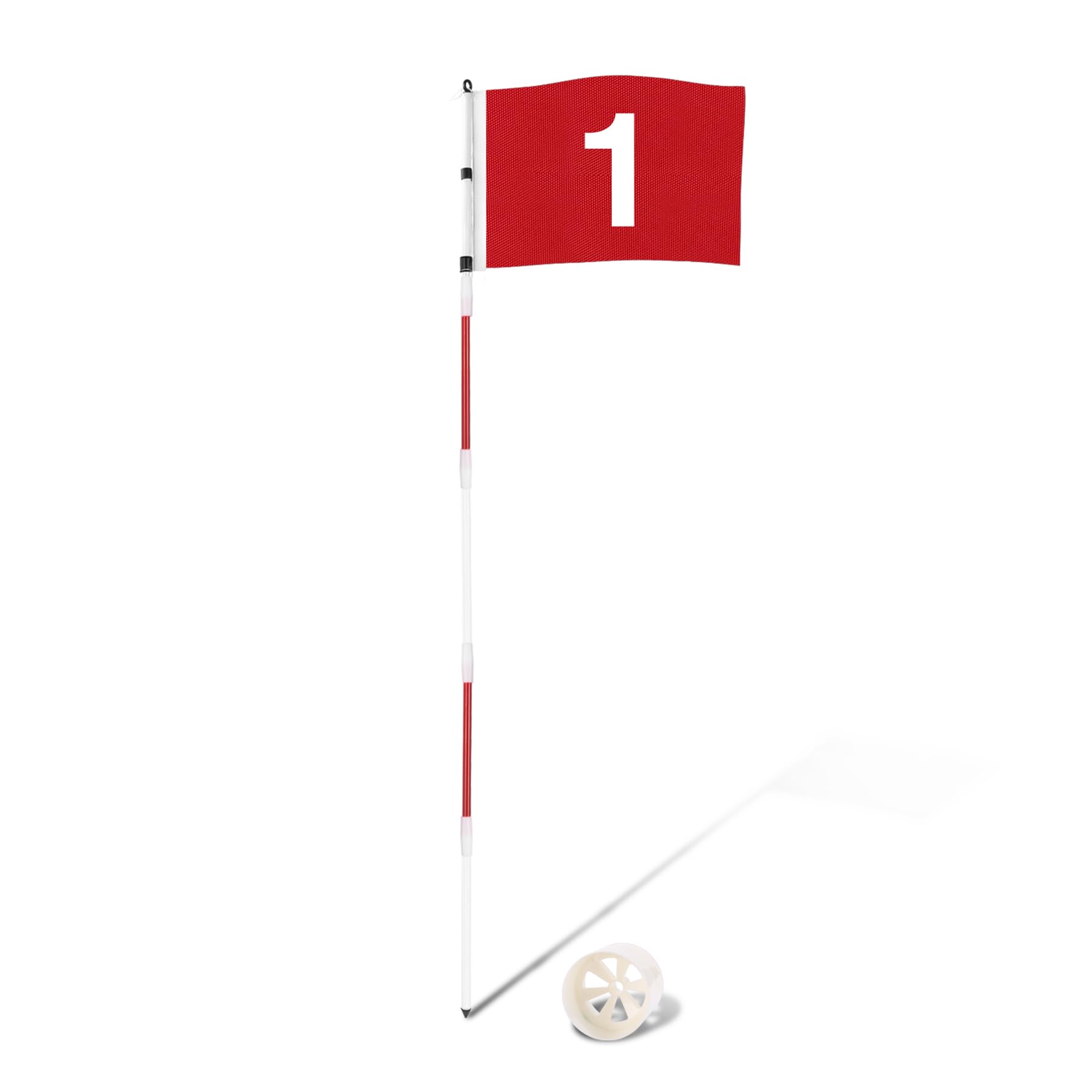 DuraRange Golf Flagstick 6ft, 5-Section Design, ABS Hole Cup, 420D ...