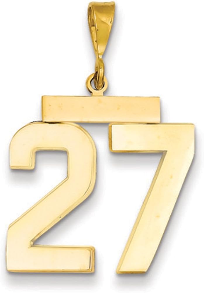 Amazon.com: 14k Yellow Gold, Large Polished Number 27 Pendant: Jewelry