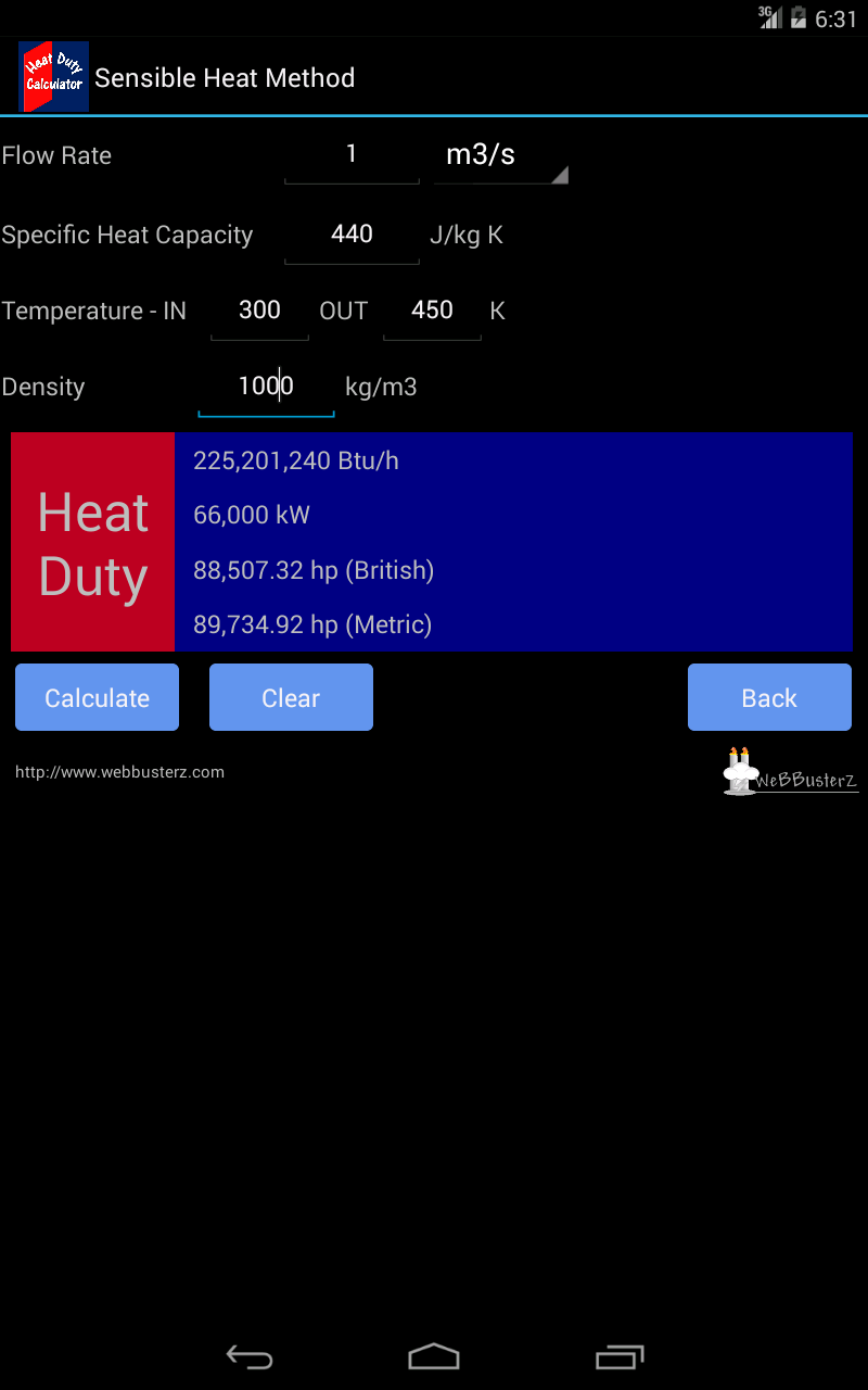 Heat duty calculator:Amazon.com:Appstore for Android