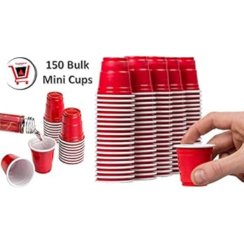 Amazon.com | Disposable Shot Glasses - Mini Red Solo Party Cups - 120 ...