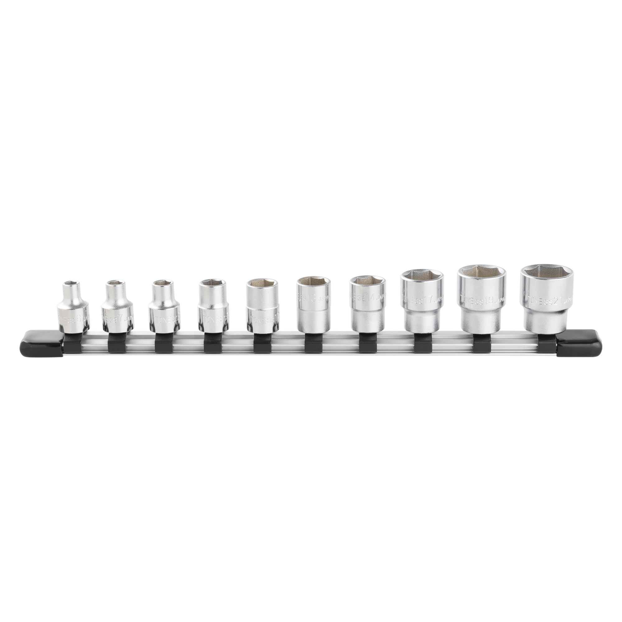 TONE Socket Set 6-Point With Socket Holder HS310 3/8" Inch Drive 10 ...
