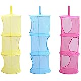 Amazon.com : 2 Pcs Mini Hanging Mesh Space Foldable 3 Compartments ...
