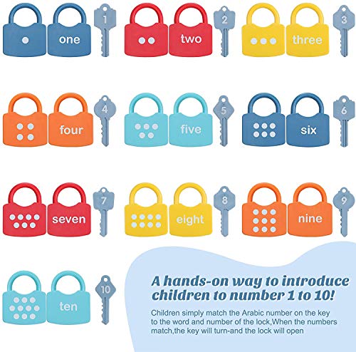 Kids Learning Locks with Keys, 123 Dots Numbers Matching and Counting ...