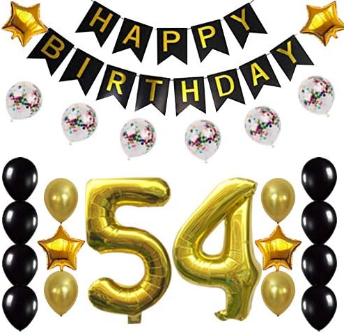 Amazon.com: 54th Birthday Decorations Party Supplies Happy 54th ...