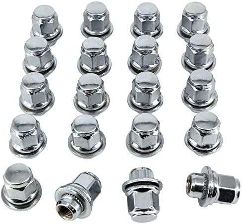 M12x1.5 Lug Nuts, Wheel Accessories Parts Set of 20 Chrome Closed End Locking Lug Nut for T ...
