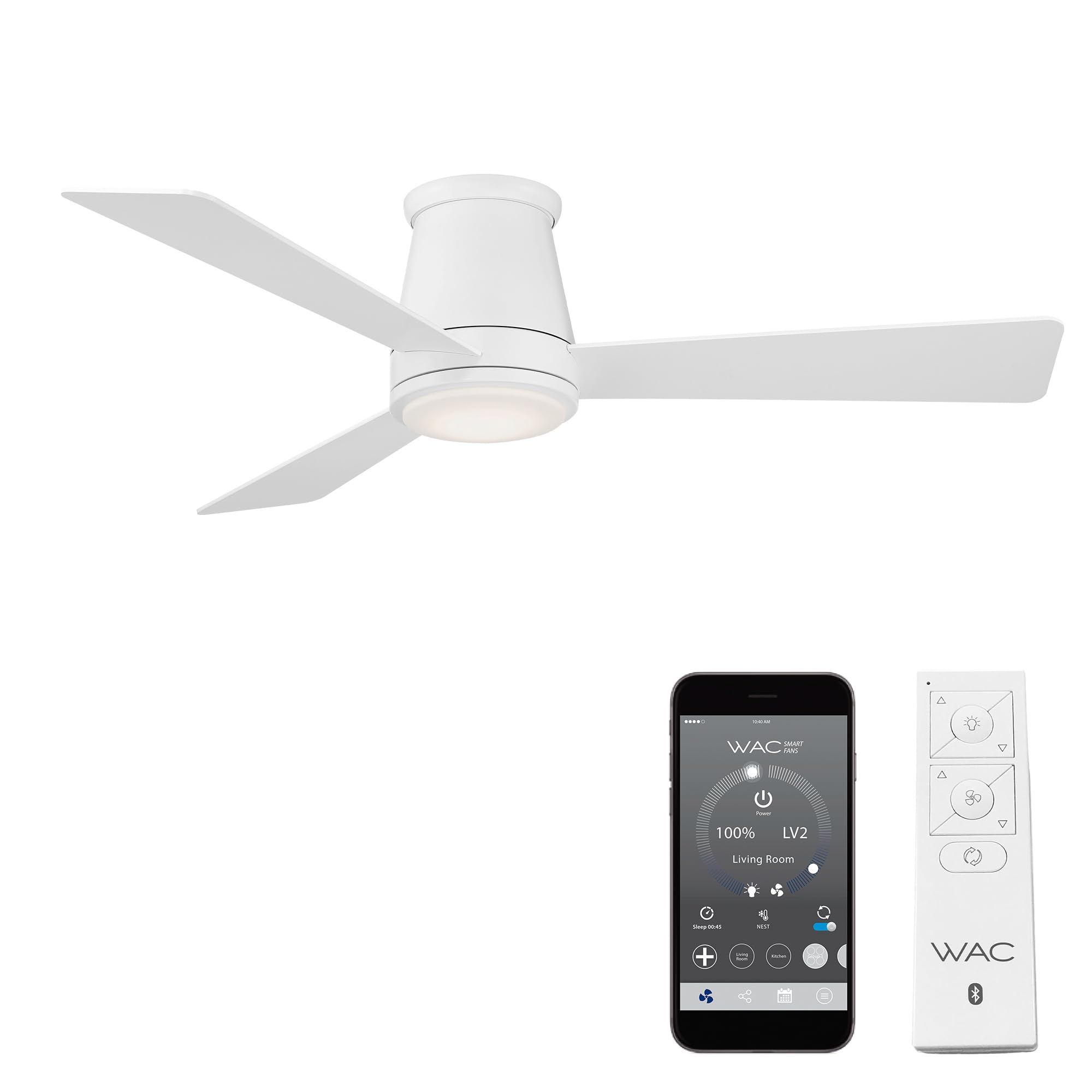 Mua WAC Smart Fans Hug Indoor and Outdoor 3-Blade Flush Mount Smart ...