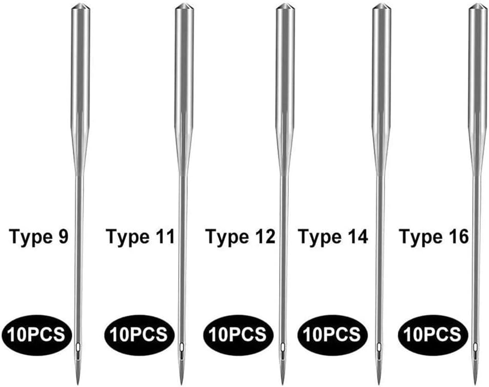 50 Pcs Sewing Machine Needles Kit, 5 Sizes Universal Machine Needles ...