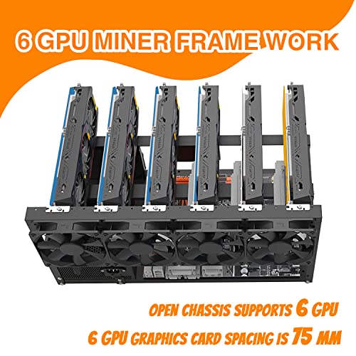 Mining Rig Frame 6 Gpu Steel Open Air Crypto Mining Frame Rig Case With Switch Cable And Gloves