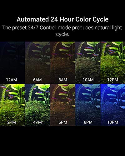 NICREW RGB Plus Aquarium Light, Freshwater Aquarium LED Light with Remote Controller, 24/7 ...
