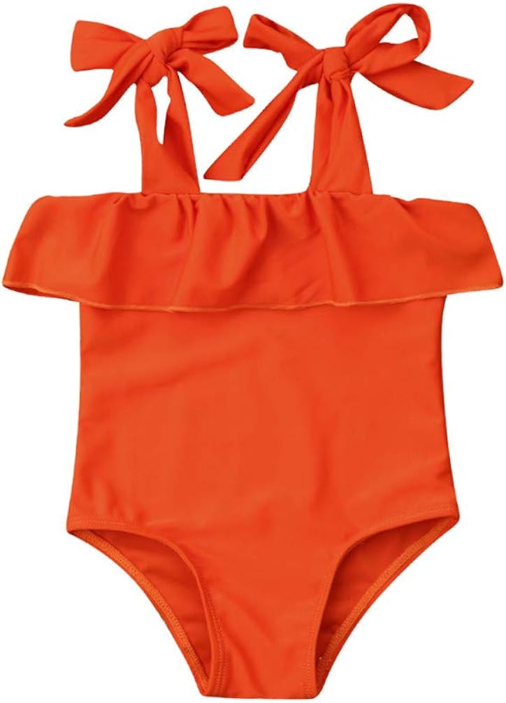 Baby One Piece Swimsuit Newborn Infant Off Shoulder Ruffled Flounce ...