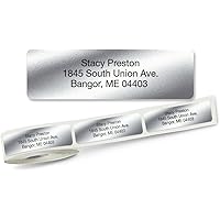 Amazon.com : Silver Foil Rolled Personalized Return Address Labels ...