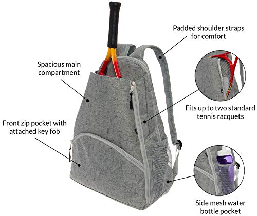 LISH Men's Court Advantage Tennis Backpack - Racket Holder Sport Bag ...