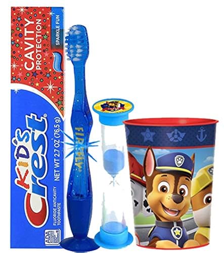Paw Patrol Chase Inspired 4pc Bright Smile Oral Hygiene Set! Flashing ...