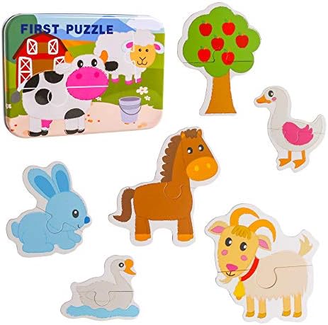 USATDD 20 Pack Wooden Large Jigsaw Puzzle Set Animal Shape Color ...