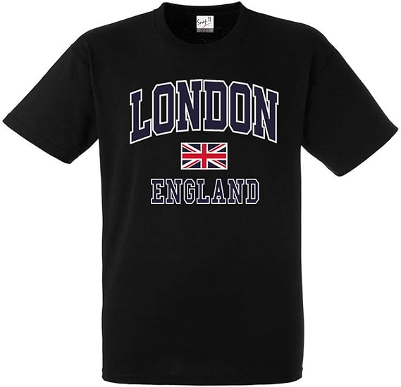 London England T-Shirt with Union Jack Souvenir Printed T-Shirt Kids ...