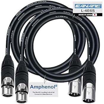 Amazon.com: 2 Units - 3 Foot - Canare L-4E6S, Star Quad Balanced Male To Female Microphone ...
