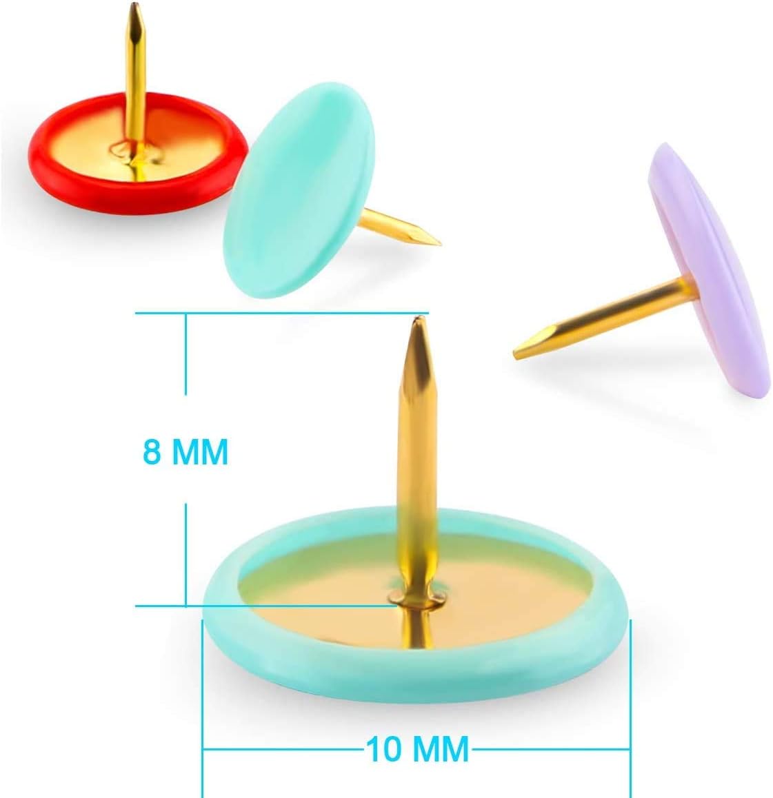 SULOLI Board Pins,300 Pieces Cork Board Pins Coloured Drawing Pins for ...