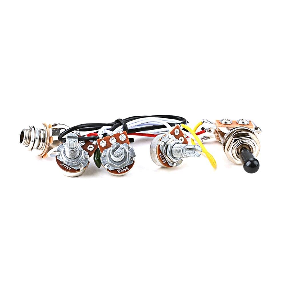 Mua Electric Guitar Wiring Harness Prewired Kit 3-Way Toggle Switch 2 Volume 1 Tone 500K ...