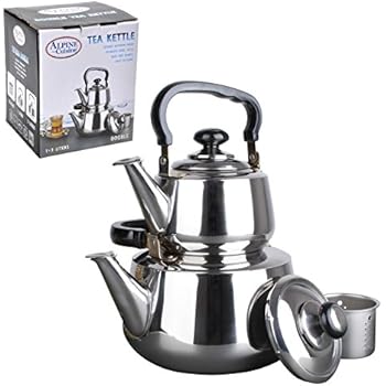 Amazon.com | Turkish Double Tea Kettle Pot - Samovar Style Water Boiler ...