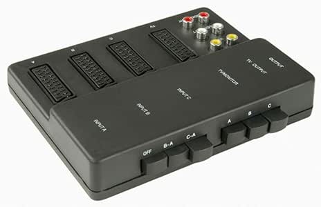 Amazon.com: MHP Scart switch box 3 SCART in, 1 SCART out plus 6 RCA Phono sockets. Nickel Plated ...