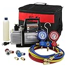 Amazon.com: XtremepowerUS 3CFM or 4CFM Air Vacuum Pump HVAC A/C Refrigeration Kit AC Manifold ...