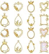 Amazon.com: OLYCRAFT 32Pcs Alloy Open Back Bezel Pendants Golden Open ...