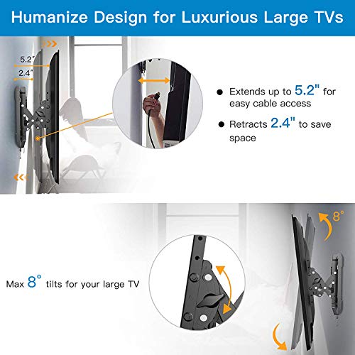 Advanced Full Tilt Extension TV Wall Mount Bracket for Most 50-90 Inch ...