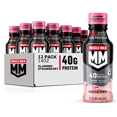 Muscle Milk Pro Series Protein Shake, Slammin' Strawberry, 40g Protein ...
