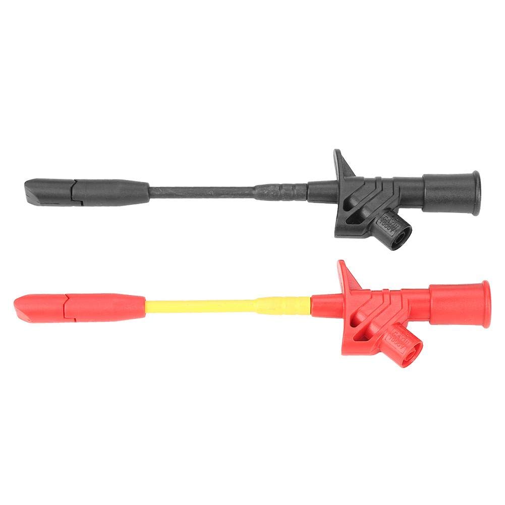 2pcs Fully Insulated Quick Piercing Test Multimeter Probe Clip Quick ...