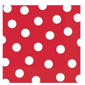 Amazon.com: Red Polka Dot Lunch Napkins (36 count): Toys & Games