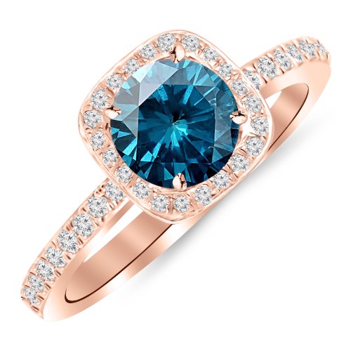 Blue Diamond Engagement Ring