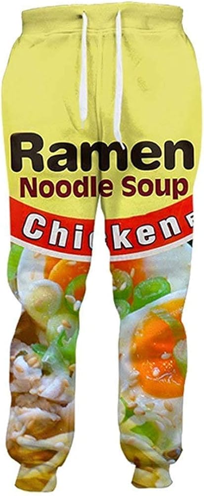 cneWID 3D Ramen Chicken Noodle Soup Beef Pant Food Funny Trousers Men ...