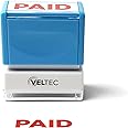 Amazon.com : Veltec Premium Pre-Inked Message Stamp, Red Ink (Paid ...