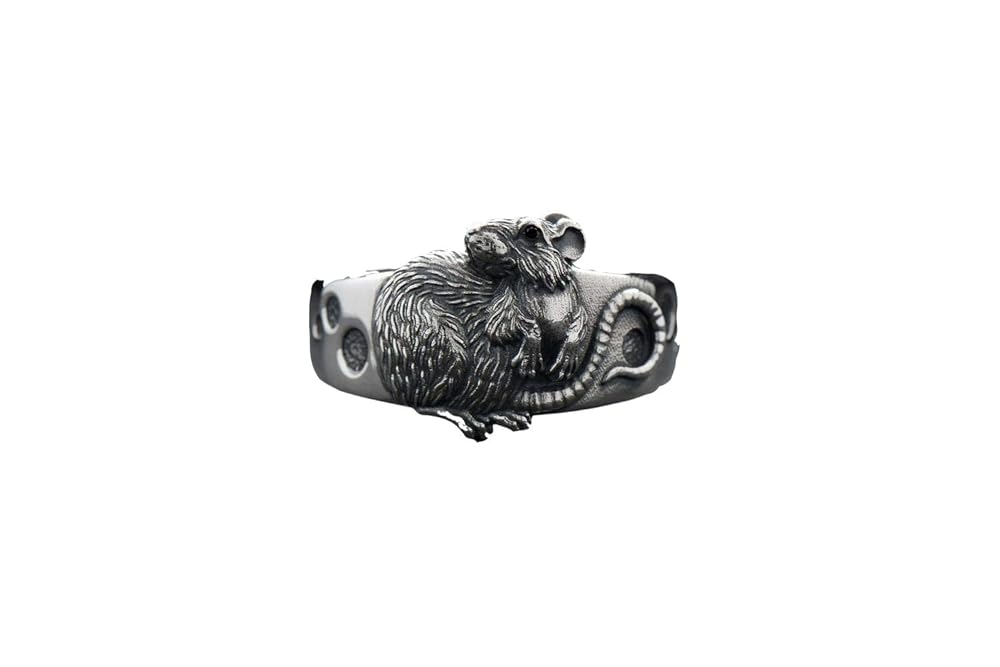 Amazon.com: Rat ring Rat jewelry Animal jewelry Silver rat Mouse ring ...