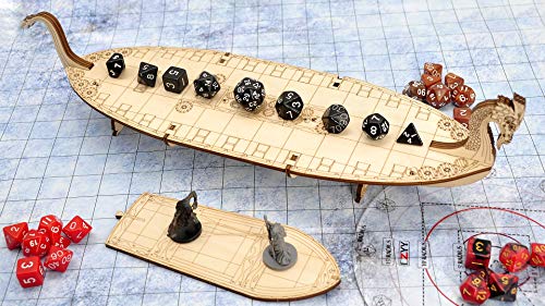 D&D Miniatures Viking Longship Wood Laser Cut 1 Inch Square Grid Ship ...