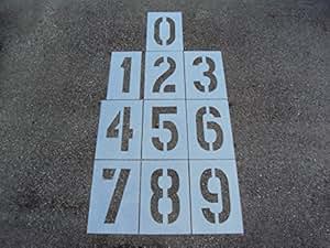 Amazon.com: 18" Number Stencils - 9" Wide Numbers - 60 Mil - (1/16 ...