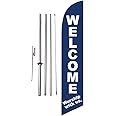 Amazon.com : Welcome Worship with us Church 15 foot Feather Banner Sign ...