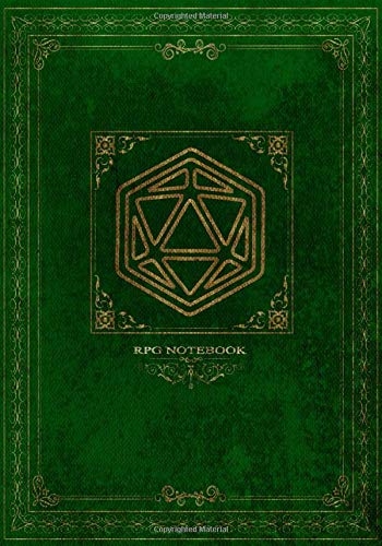 RPG Notebook: Lined and grid pages for Role Playing Games | GREEN COVER ...