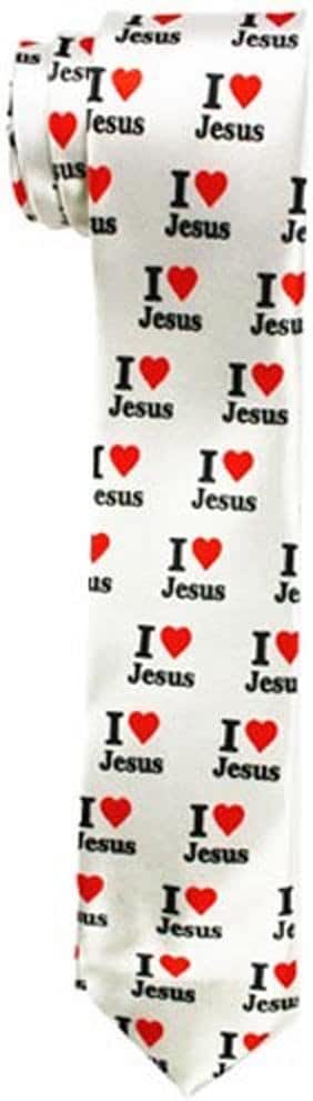 "I Love Jesus" Christian Catholic Neck Ties For Men Slim Style (NTieCh1 ...
