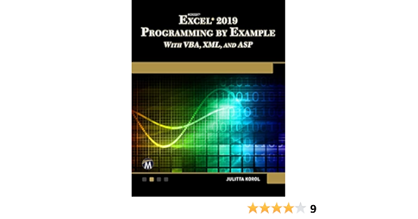 microsoft excel 2019 programming by example with vba