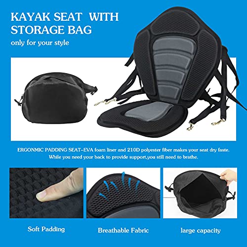 Kayak Seat Deluxe Padded Fishing Boat Seat Deluxe Sit-On-Top Canoe Seat ...