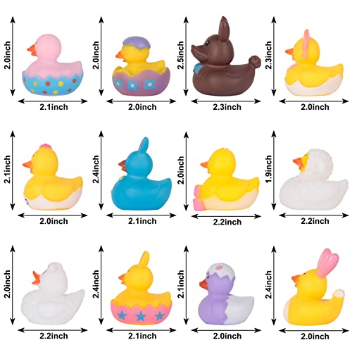 JOYIN 24pcs Easter Rubber Duckies Toys, Novelty Funny Squeeze Ducks for ...