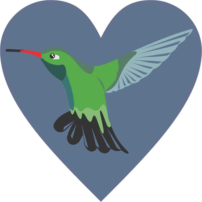 Amazon.com: StickerTalk Heart-Shaped Hummingbird Vinyl Sticker, 4 ...