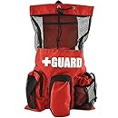 Amazon.com | BLARIX Lifeguard Mesh Drawstring Backpack Bag (Red ...