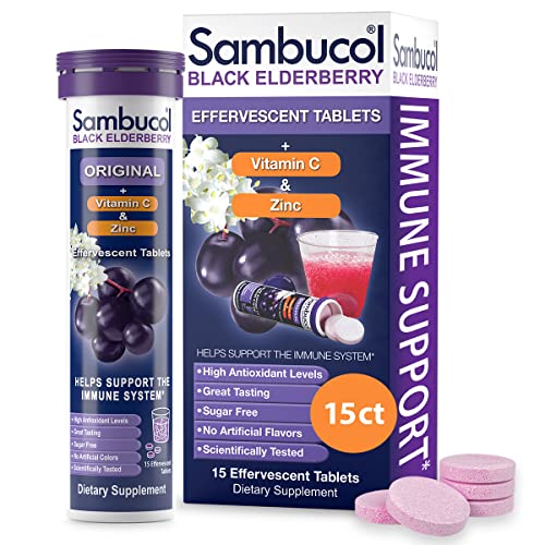 Sambucol Black Elderberry Tablets with Vitamin C & Zinc - Immune ...