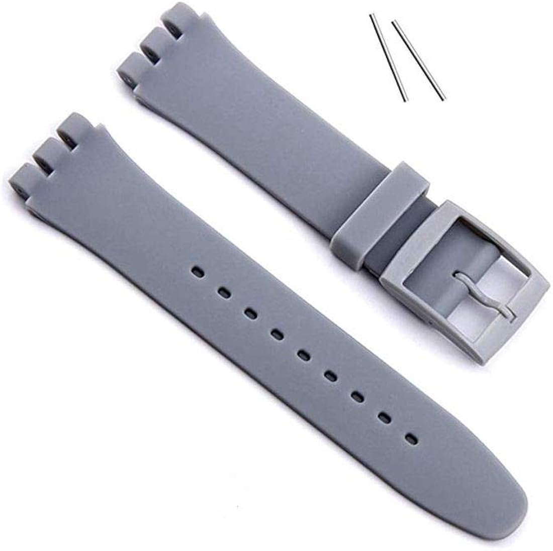 Swatch Replacement Synthetic Plastic Gray 17mm Watch Strap | Amazon.com