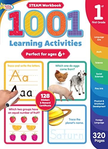 1001 STEAM 1st Grade Activity Workbook: Practice Sight Words, Phonics ...