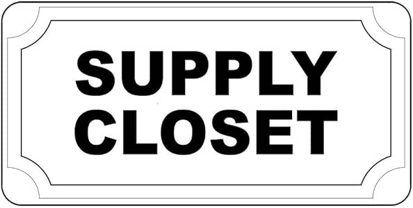 Amazon.com : Supply Closet Black Retro Vintage Style Sign with ...
